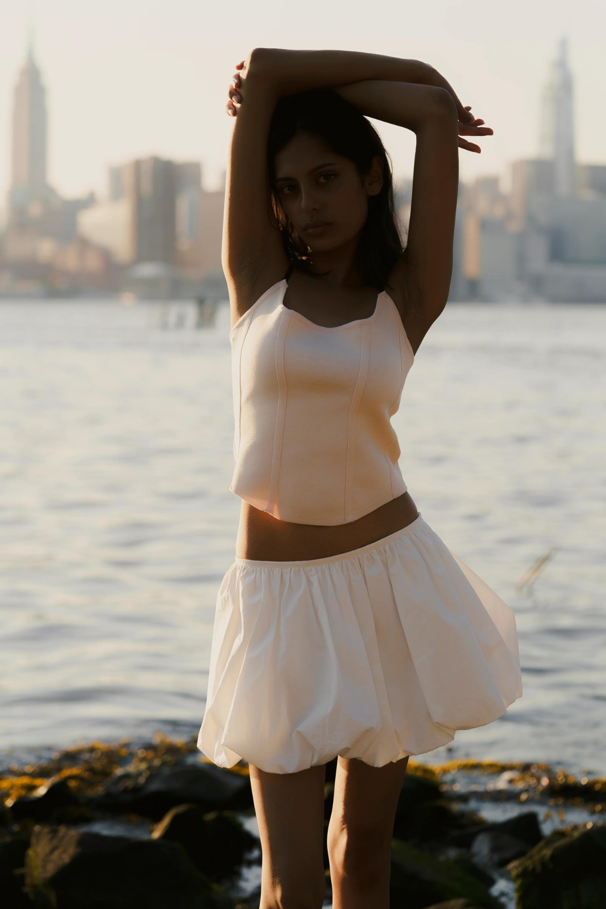 Find Me Now Poplin Mini Skirt in Cloud at Parc Shop Find Me Now Poplin Mini Skirt in Cloud at Parc Shop
